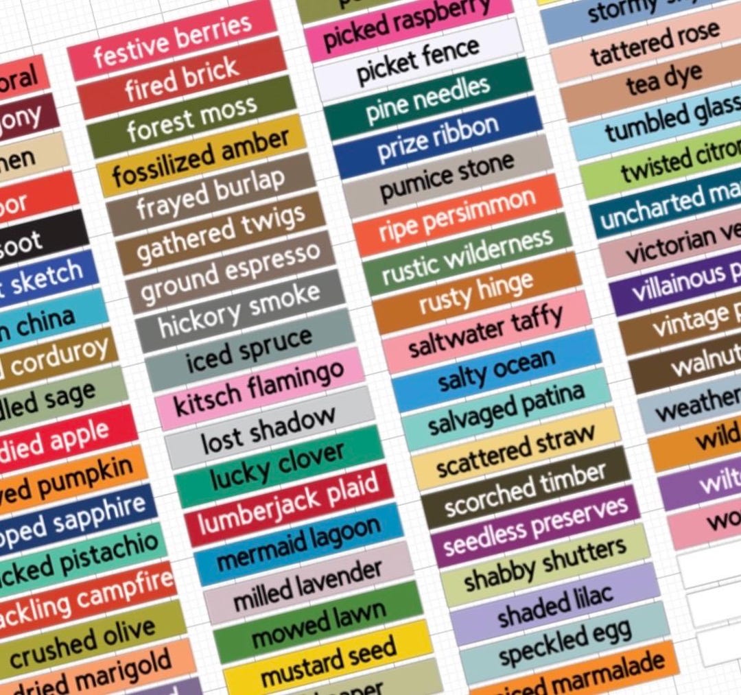 Distress Oxide Tim Holtz Ranger Ink Pad Labels: Color-coded ...