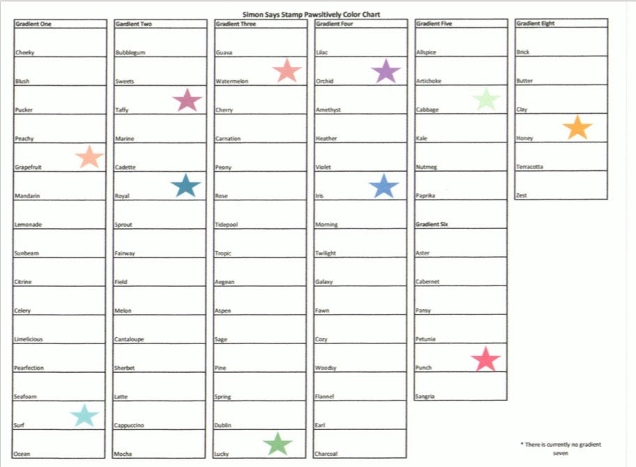 Simon Says Stamp Stamp Pad Swatch Chart, Printable Ink Chart, Ink Pad ...