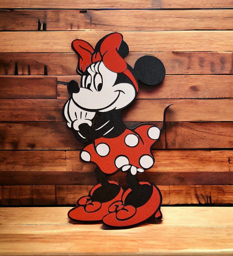 Classic Minnie Mouse Die Cut Scrapbook Page Title Embellishment Card ...