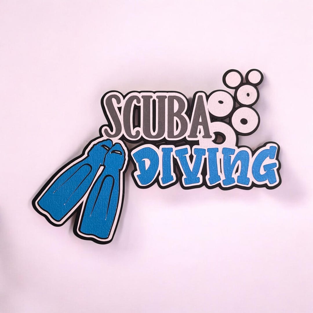 Scuba Diving Photos Scrapbook, Scuba Photos Scrapbook Die Cut, Scuba ...
