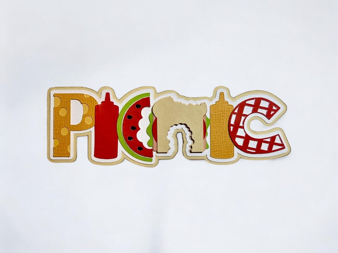 Picnic Photos Scrapbook, Picnic Die Cut, Picnic Scrapbook Embellishment ...