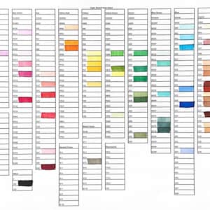 Copic Sketch Marker Swatch Chart: Printable Color Organizer (digital 8 ...