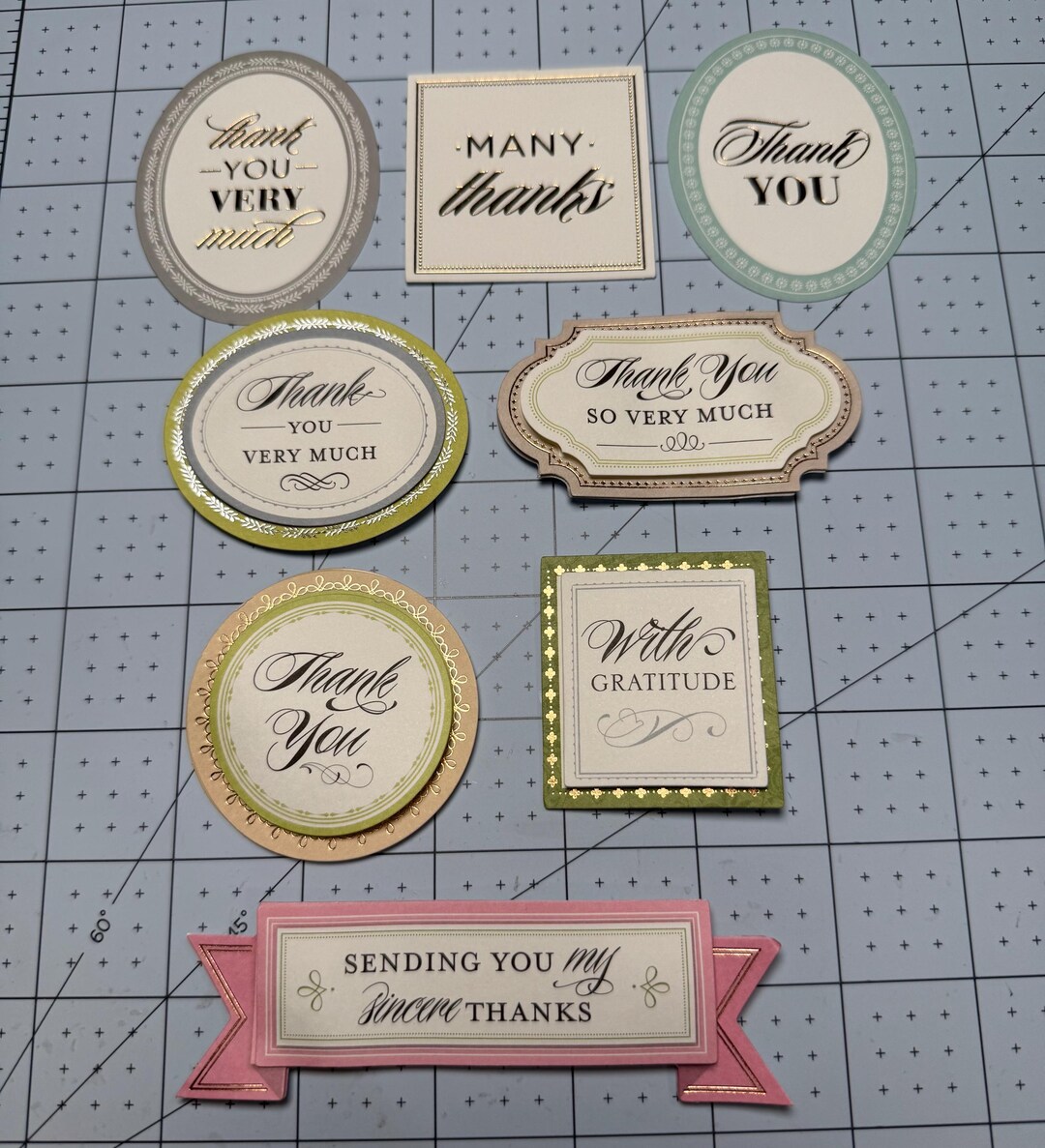 Anna Griffin Gold Foil Thank You Sentiments - 3D Embellishments - Etsy