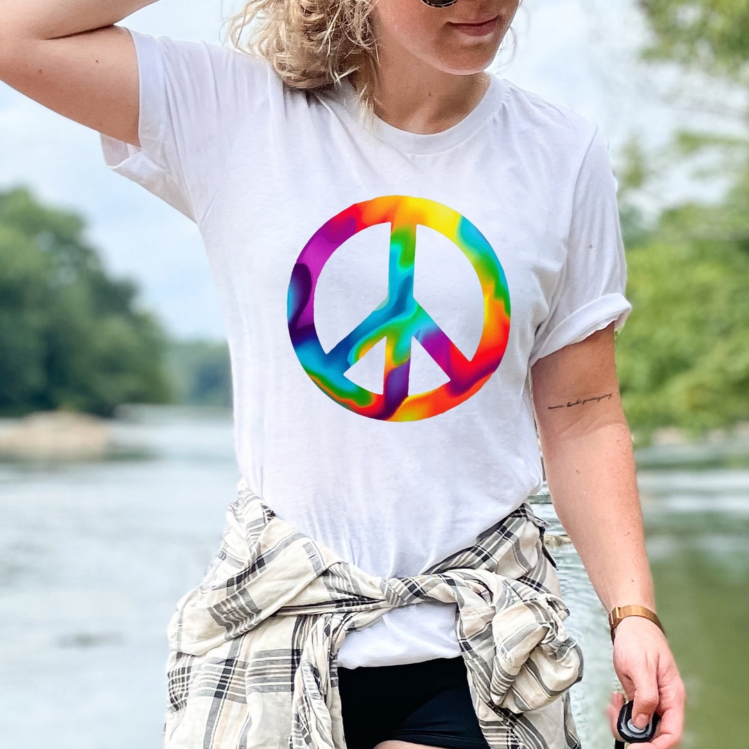 Tie-die Peace Symbol Shirt. Peace Sign Shirt or Peace Symbol Shirt ...