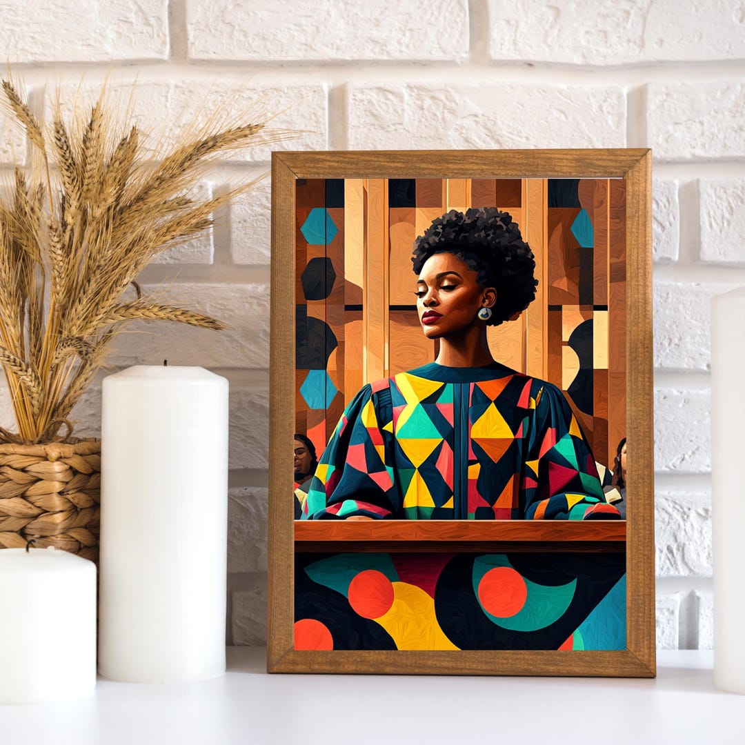 Black Woman Judge Artwork Digital Print, African American Women of ...