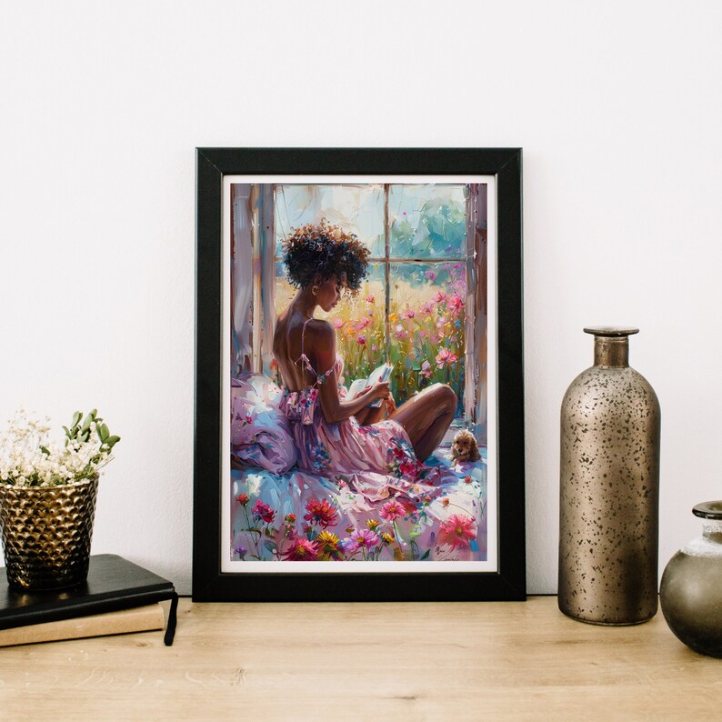 African American Garden Art Print Vibrant Outdoor Wall Decor Black ...