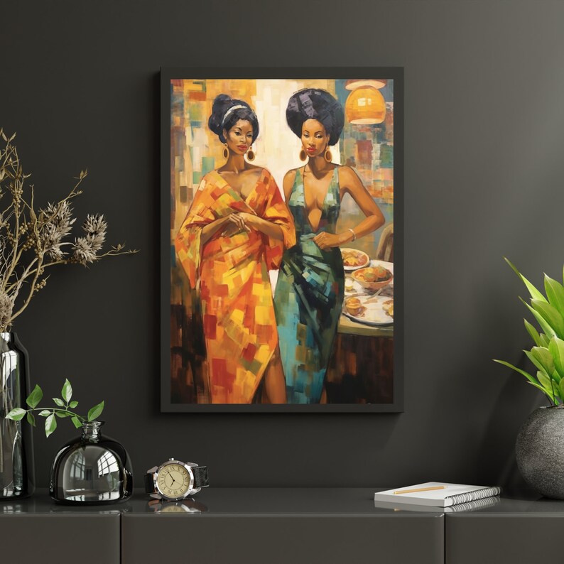 Beautiful Black Woman Digital Art Print Black Women Ladies Who Lunch