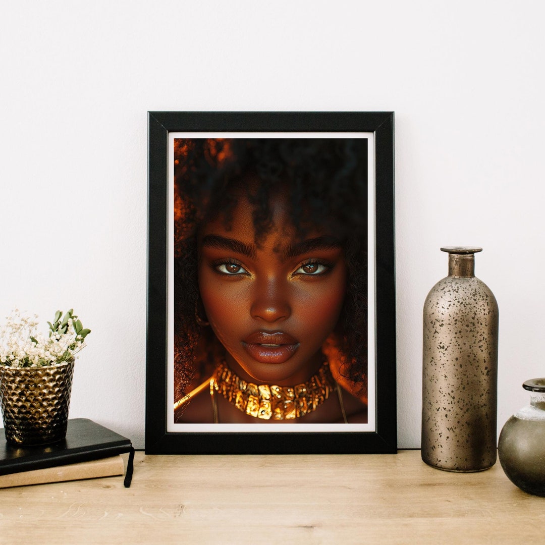 African American Women of Color Afro Printable Wall Art, Beautiful ...