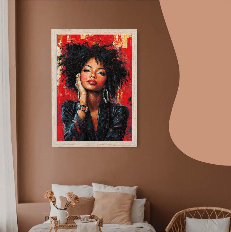 Beautiful Black Woman Digital Art Print Gift for Her African American ...