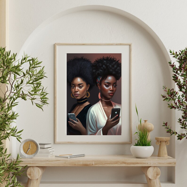 Black Women Wall Art, African American Art, Digital Printable Art, Home Decor, Eclectic Gallery ...
