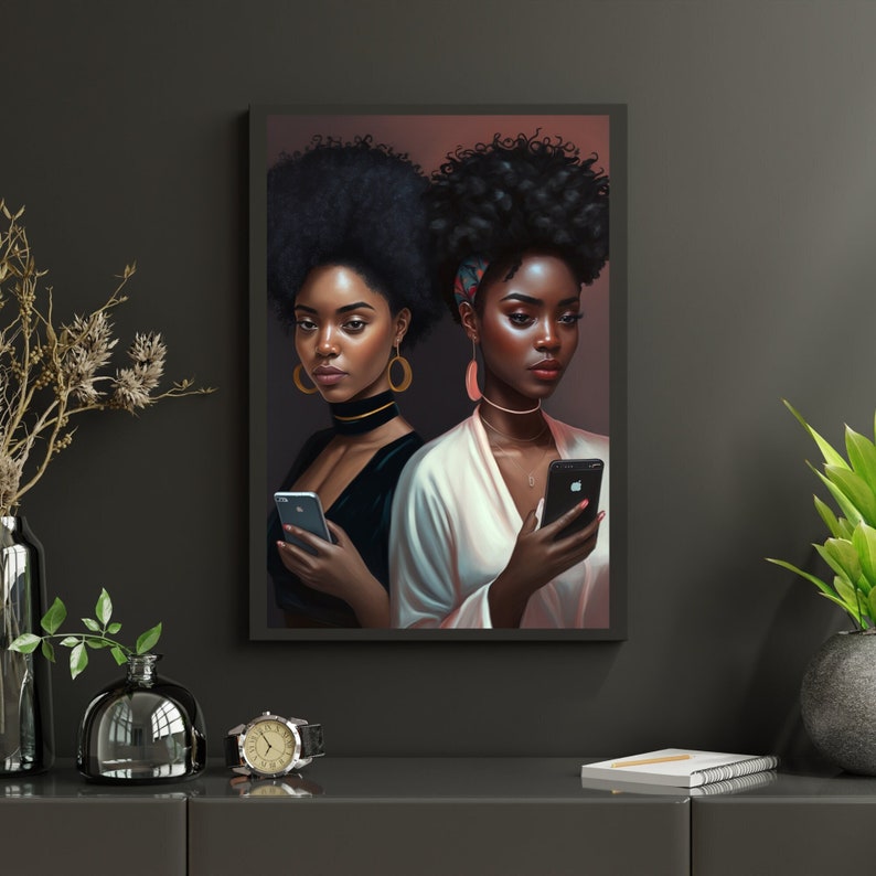 Black Women Wall Art, African American Art, Digital Printable Art, Home Decor, Eclectic Gallery ...