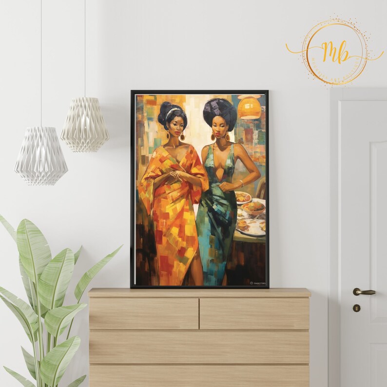 Beautiful Black Woman Digital Art Print Black Women Ladies Who Lunch