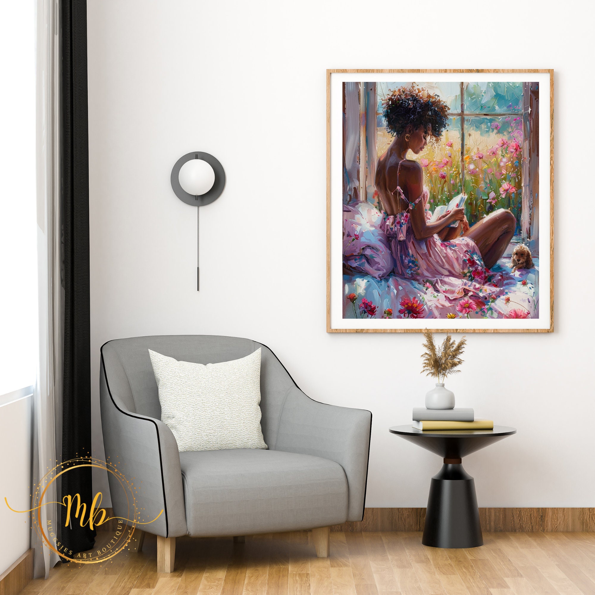 African American Garden Art Print Vibrant Outdoor Wall Decor Black ...