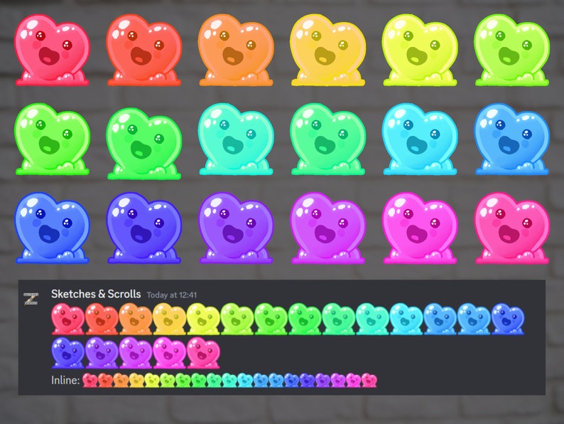 Cute Slime Heart Emotes Adorable Emote Pack for Discord - Etsy