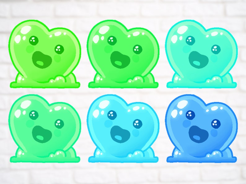 Cute Slime Heart Emotes Adorable Emote Pack for Discord - Etsy