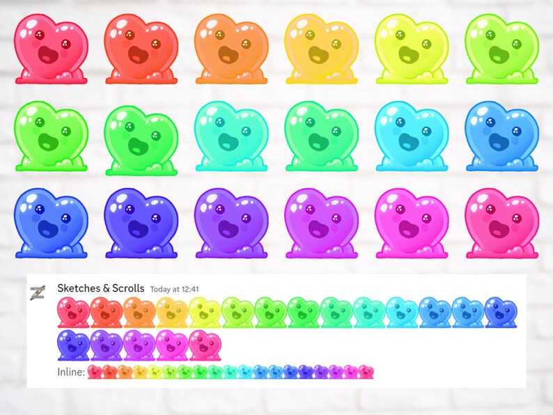 Cute Slime Heart Emotes | Adorable Emote Pack for Discord, Twitch, Etc ...