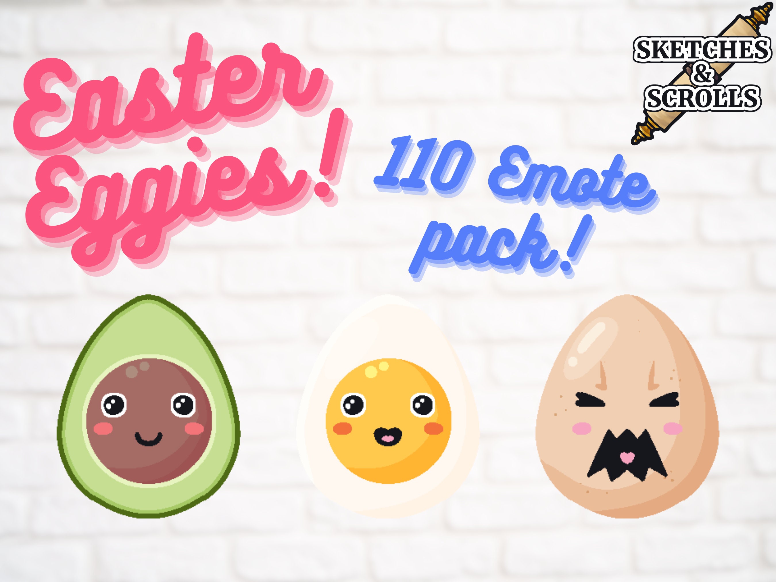 Cute Eggie & Avocado Emotes Adorable Emote Pack for Discord, Twitch ...