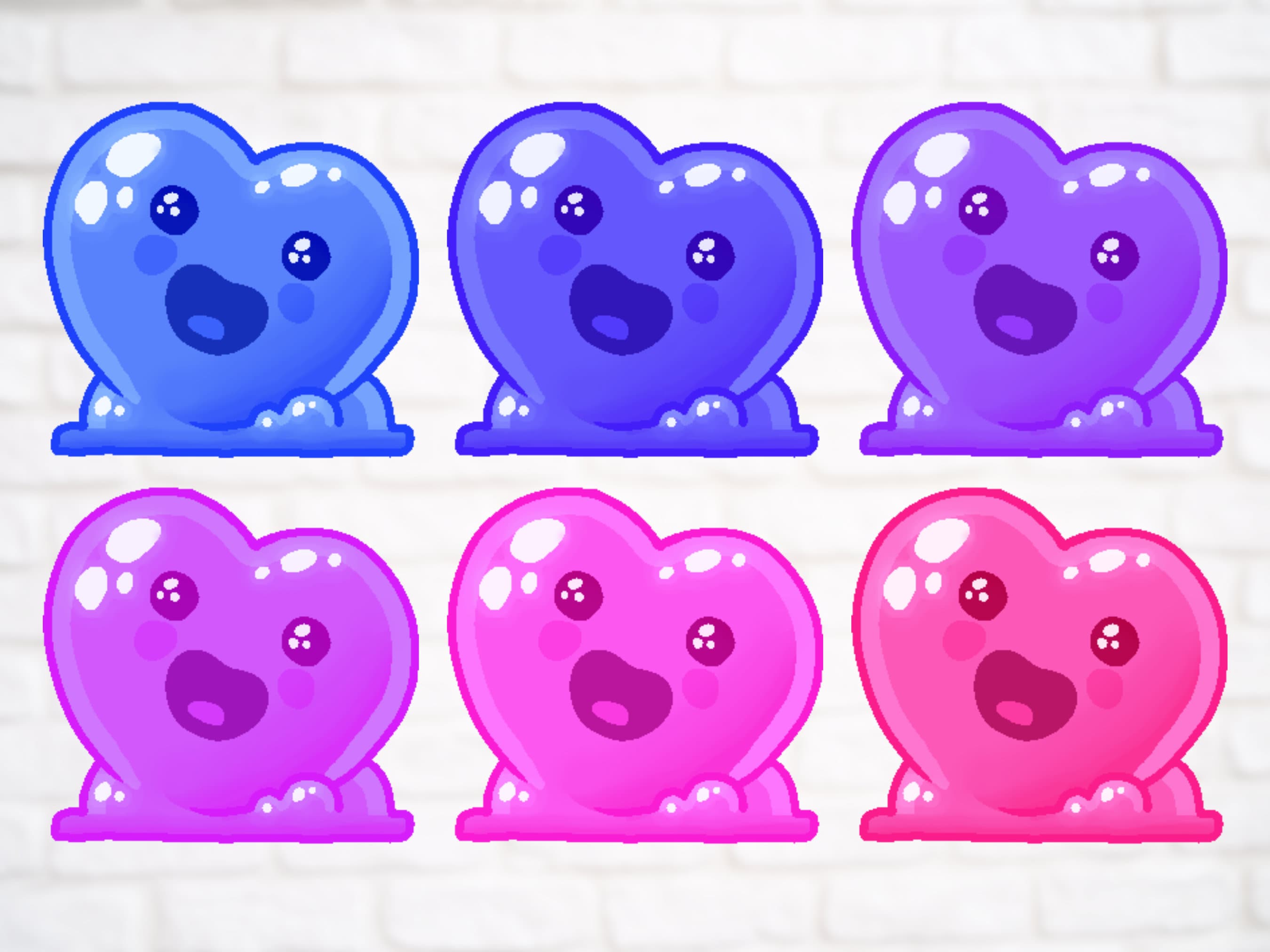 Cute Slime Heart Emotes Adorable Emote Pack for Discord, Twitch, Etc ...