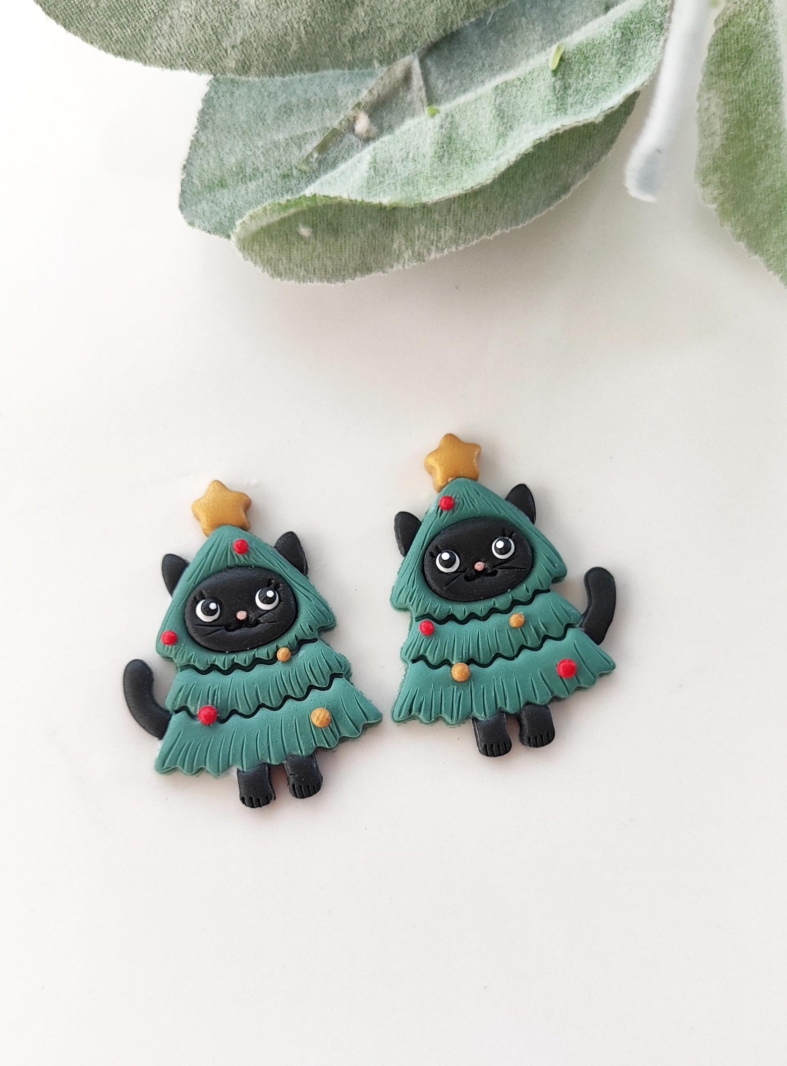 Christmas Tree Cat Clay Cutter , Holiday Theme Polymer Clay Tool ...