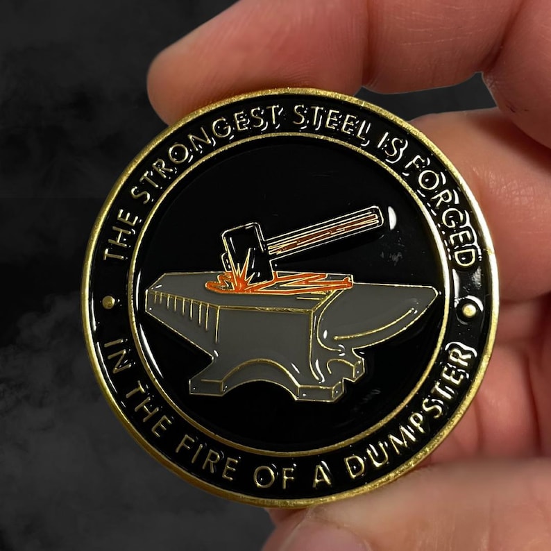 Dumpster Fire Challenge Coin – Full Color 2-sided Design - Etsy