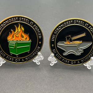Dumpster Fire Challenge Coin – Full Color 2-sided Design - Etsy