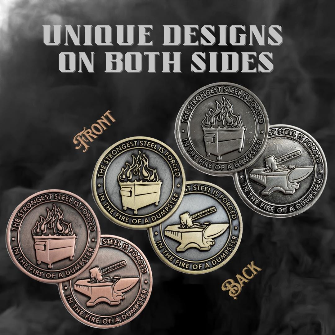 Dumpster Fire Challenge Coin - Gift Bag and Case Included - Etsy