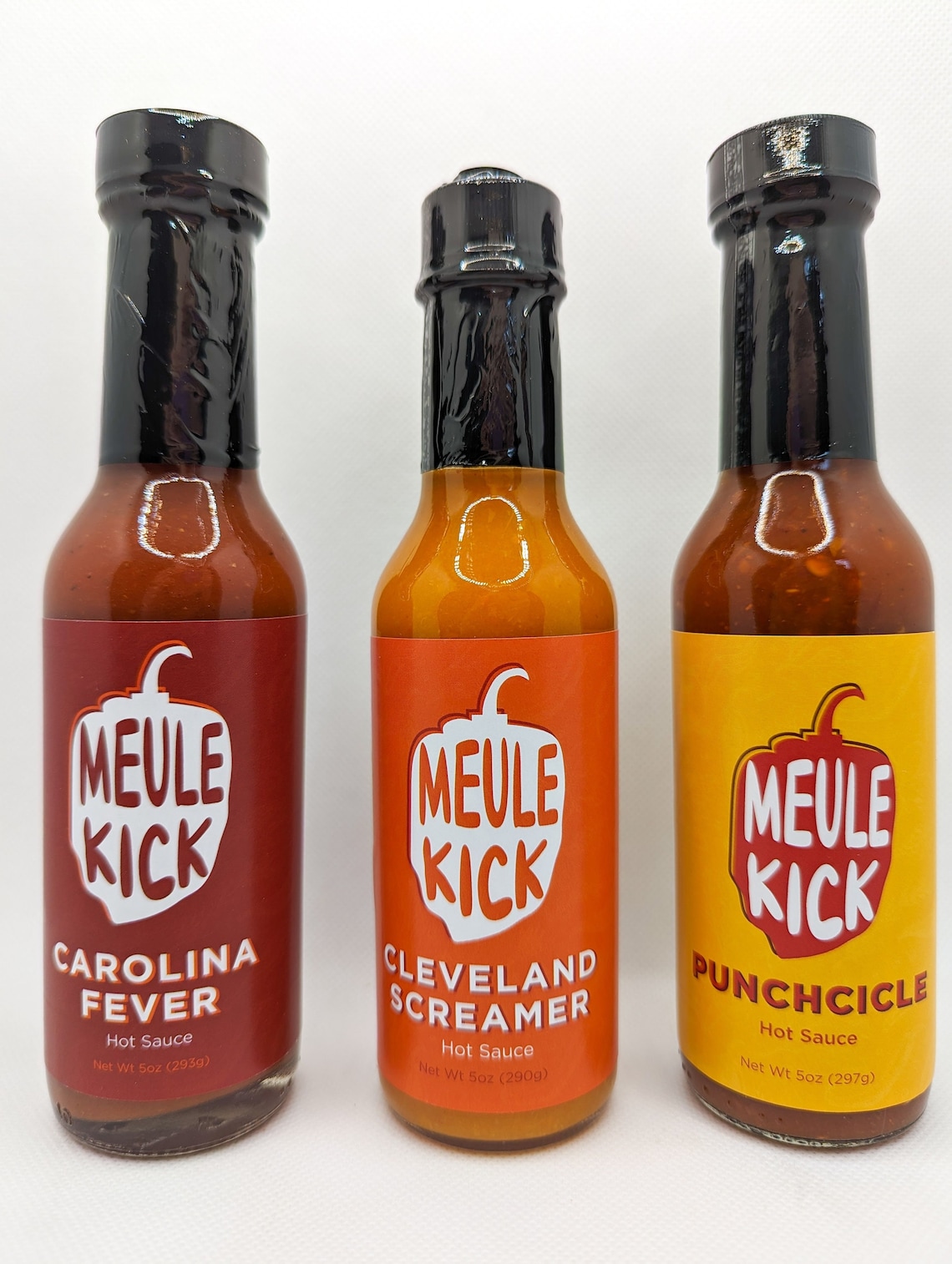 Variety 3 Pack Hot Sauce Meule Kick Ohio Made Locally Crafted Carolina ...