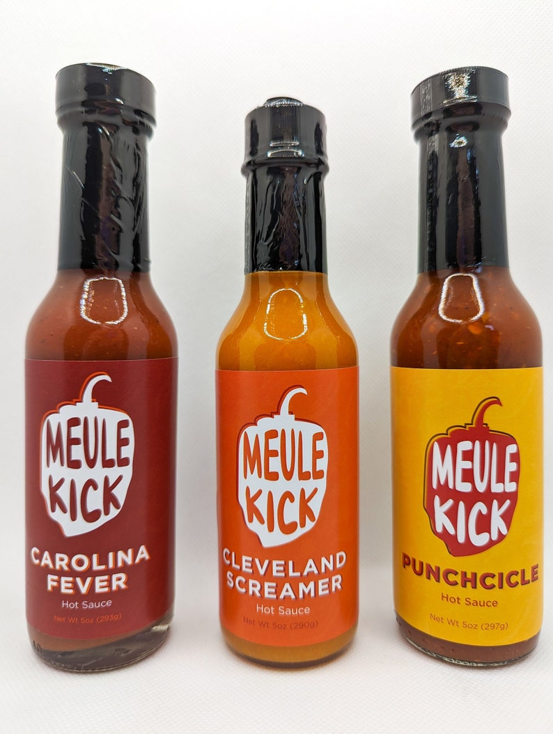 Variety 3 Pack Hot Sauce Meule Kick Ohio Made Locally Crafted Carolina ...