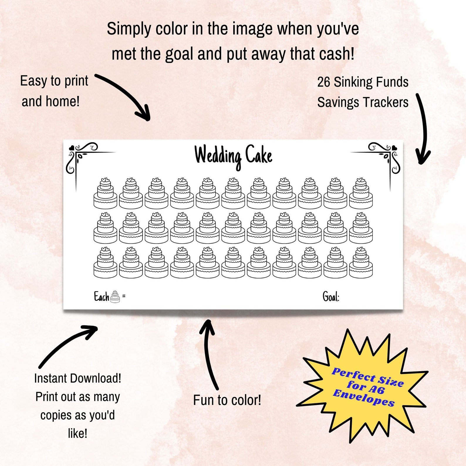 Wedding Money Savings Challenge, Saving Challenge, Wedding Fund ...