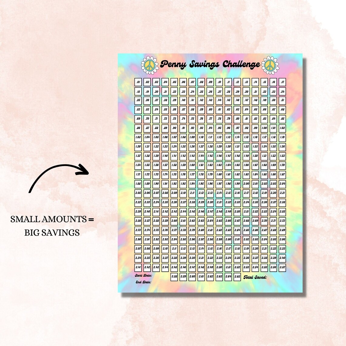 Penny Savings Challenge Printable, 1p Saving Challenge, Savings ...