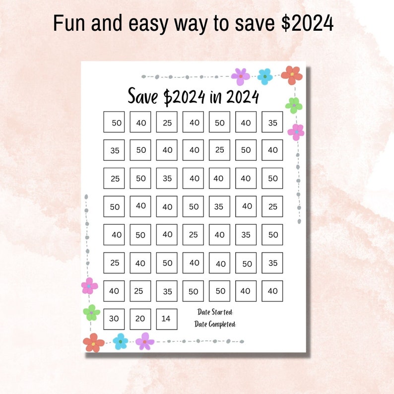 2024 Savings Challenge Printable, Saving Tracker, Cash Envelopes ...