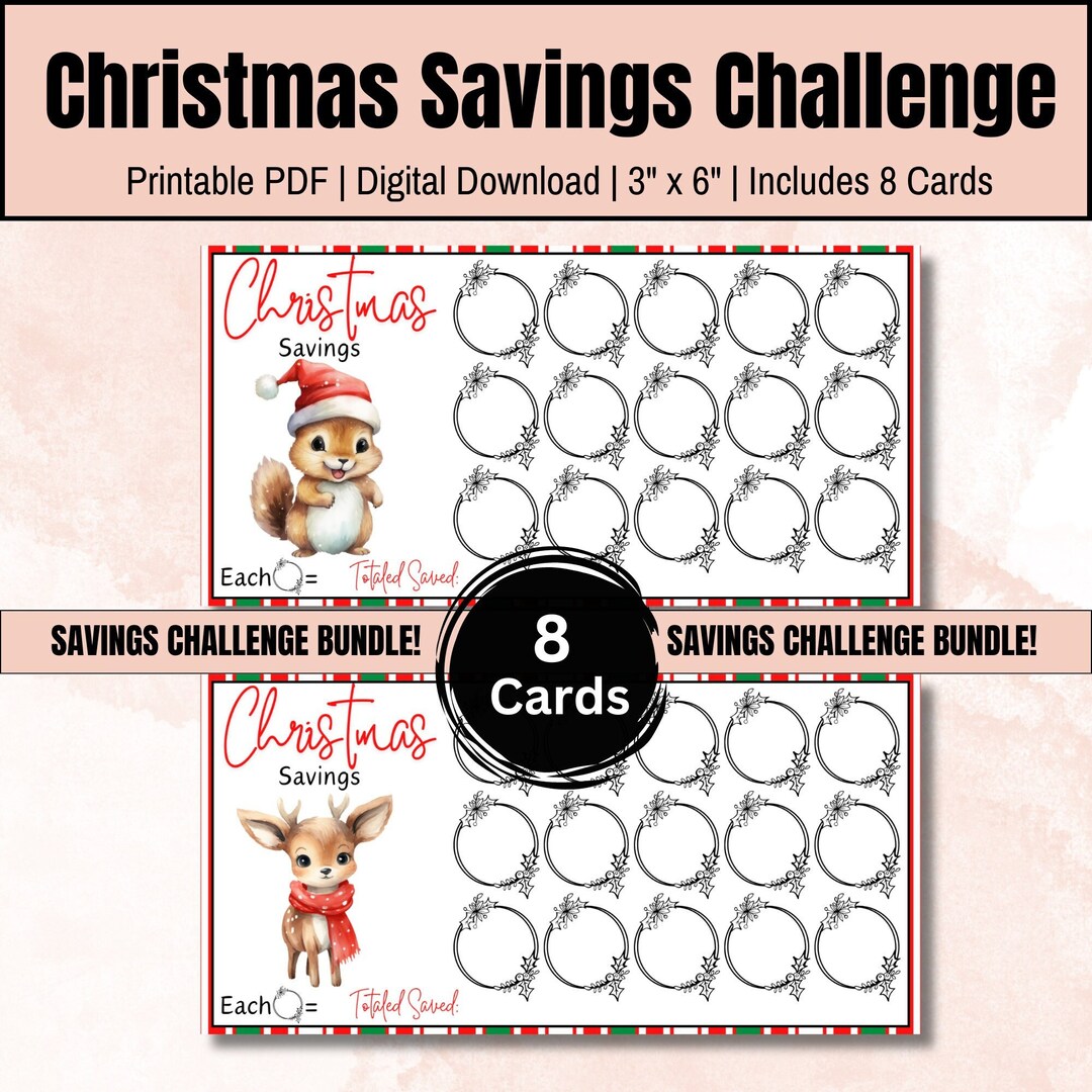 Christmas Savings Challenge, Christmas Saving Tracker, Christmas Saving ...