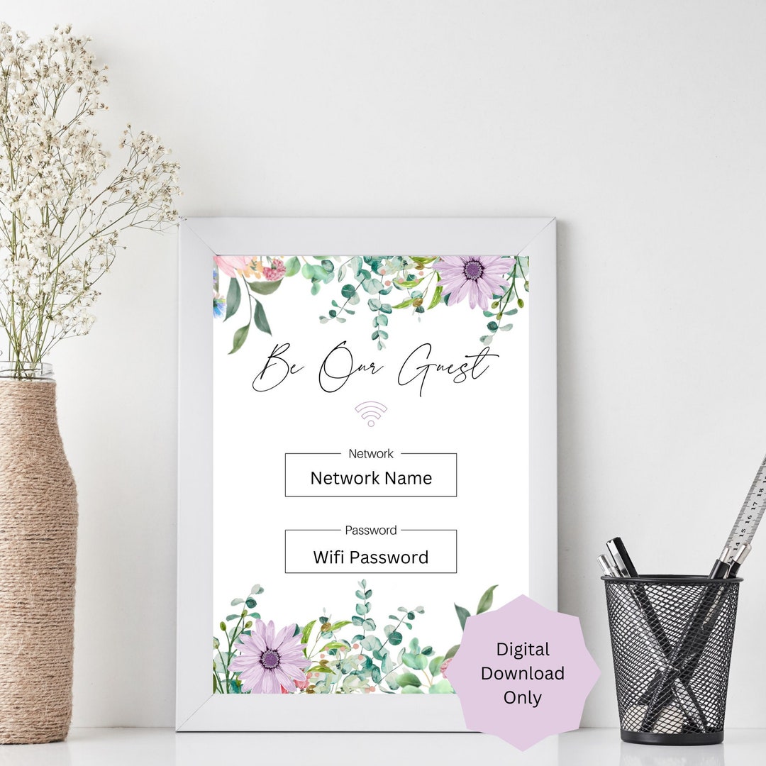 Custom Guest Wifi Password Sign for Home or Office - Etsy