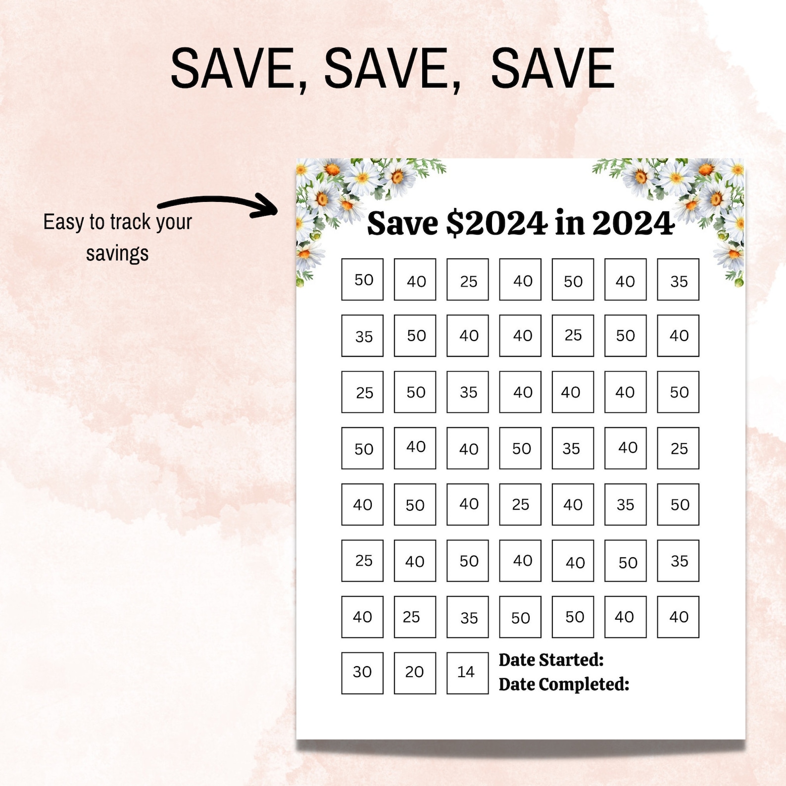 Save 2024 in 2024, Save 2024 in 2024 Saving Tracker, Save 2024 in 2024 ...