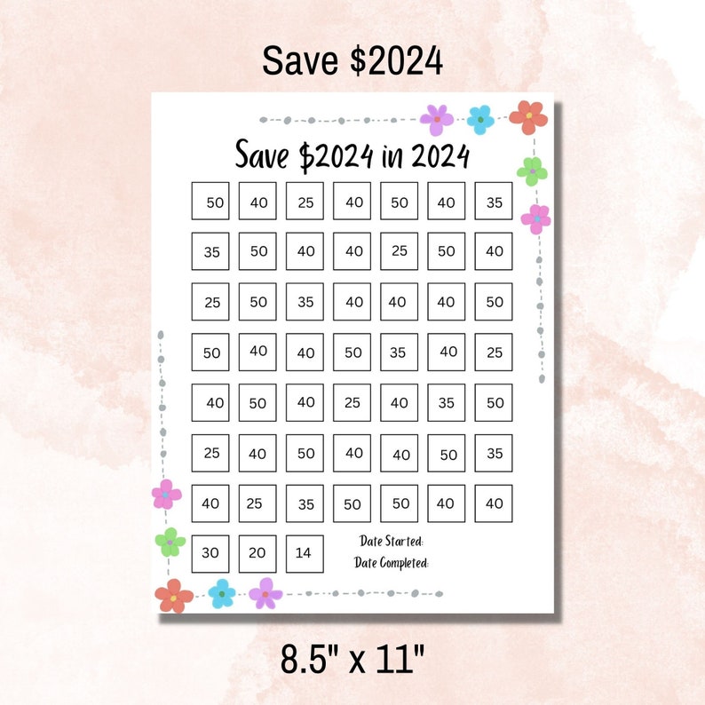 2024 Savings Challenge Printable, Saving Tracker, Cash Envelopes ...