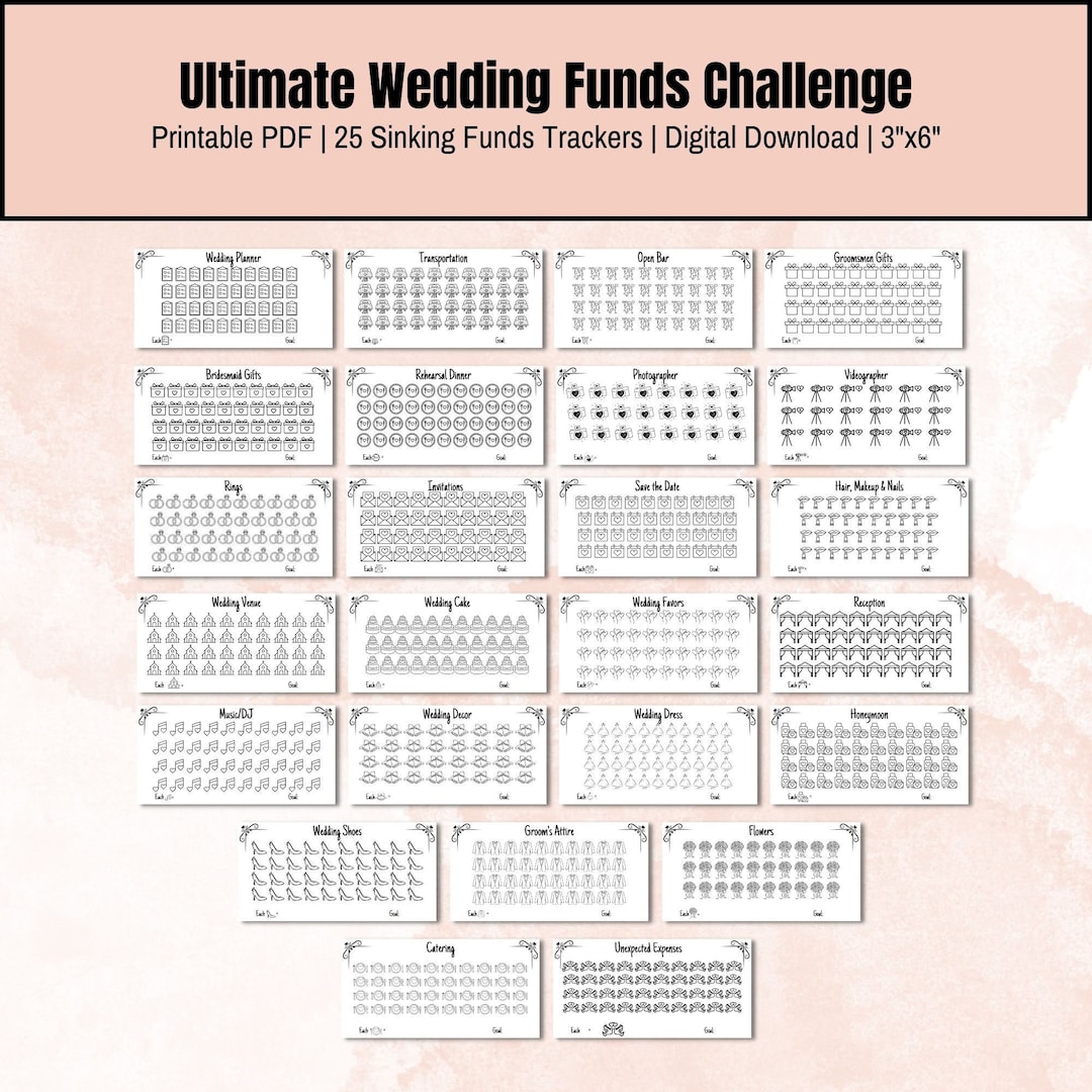 Wedding Money Savings Challenge, Saving Challenge, Wedding Fund ...