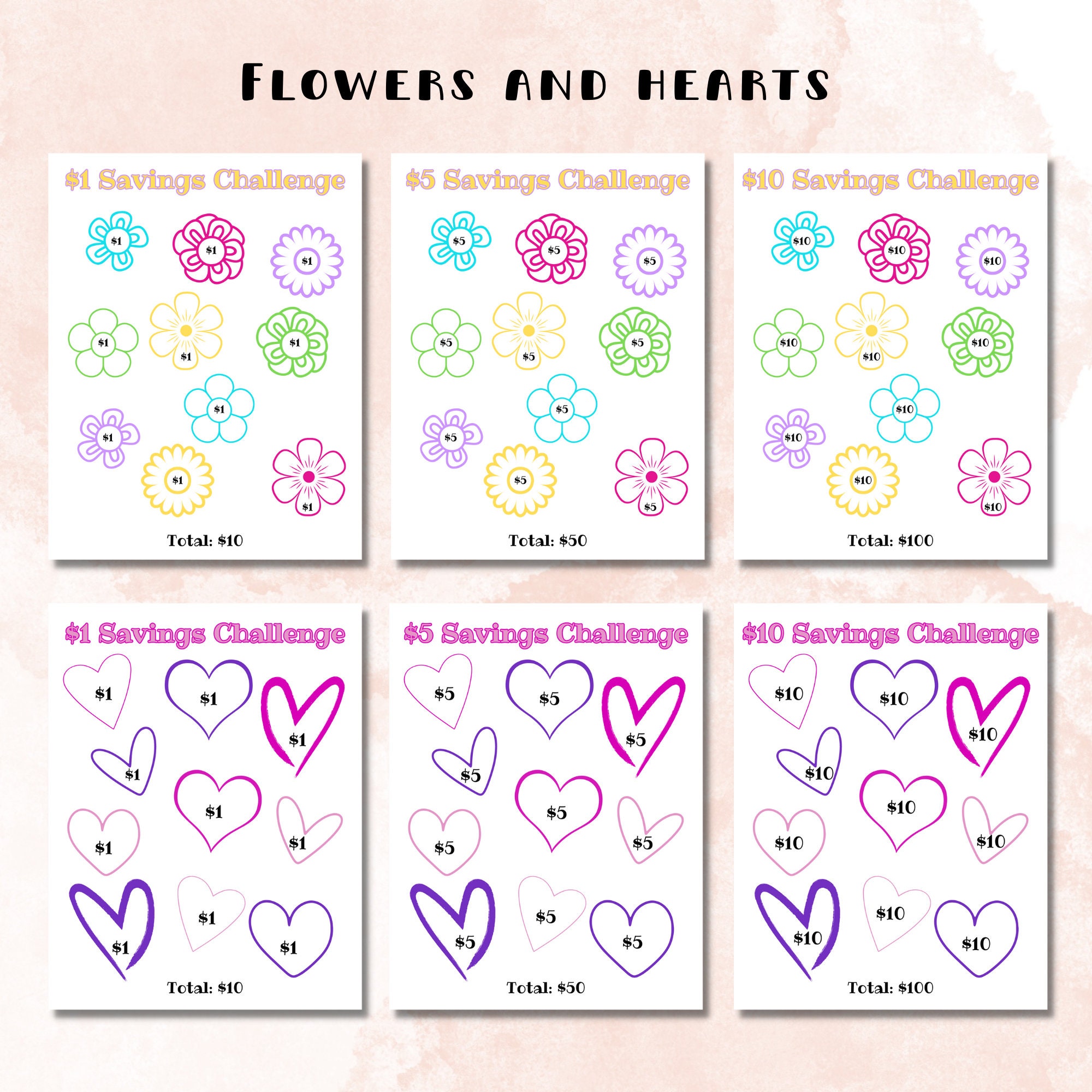 Kids Savings Challenge Printable: Fun Designs (digital Download) - Etsy