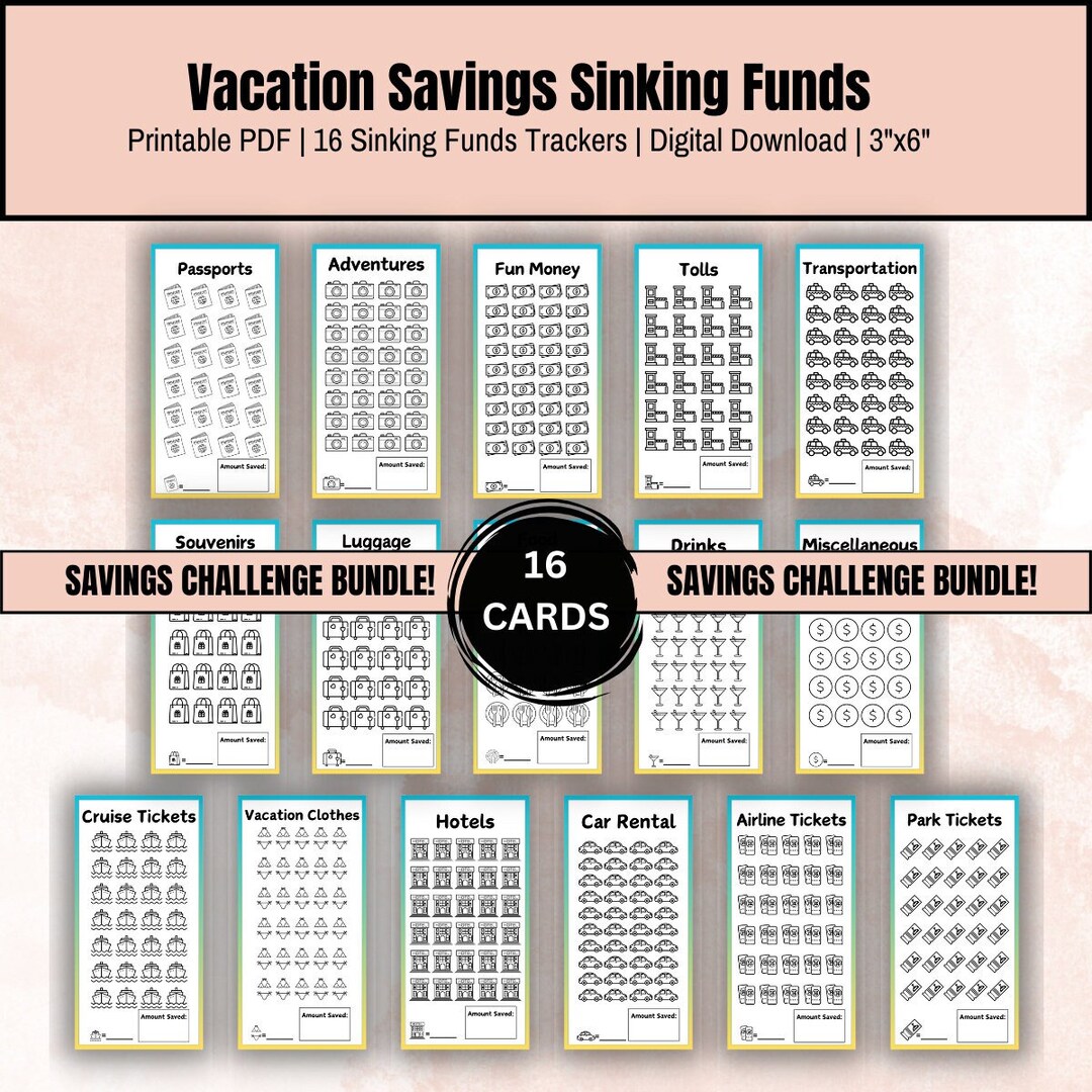 Vacation Savings, Money Saving Challenge, Vacation Fund, Travel Savings ...