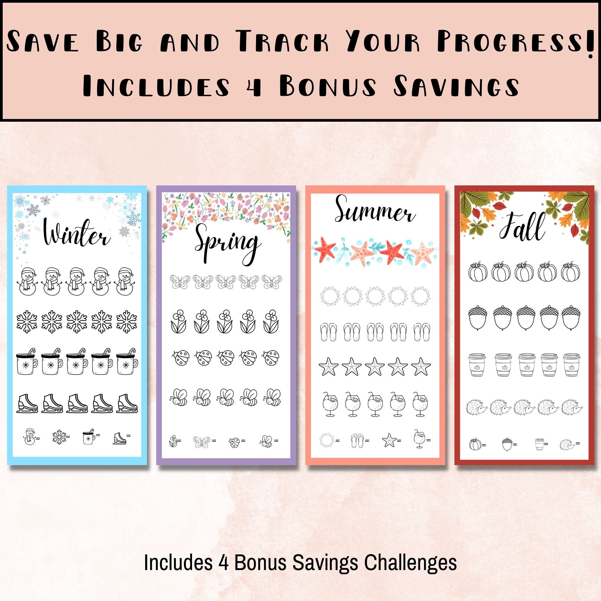 Monthly Money Saving Tracker, Cash Budget, Savings Tracker, Cash Budget ...