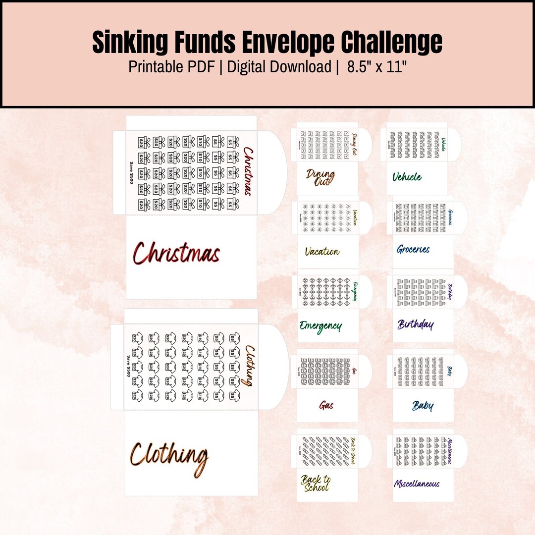 Sinking Funds Tracker, A6 Printable Bundle, Ultimate Saving Challenge ...