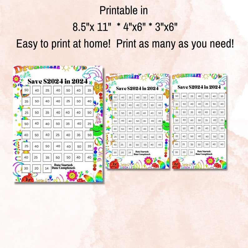 2024 Savings Challenge Printable, Saving Tracker, Cash Envelopes ...