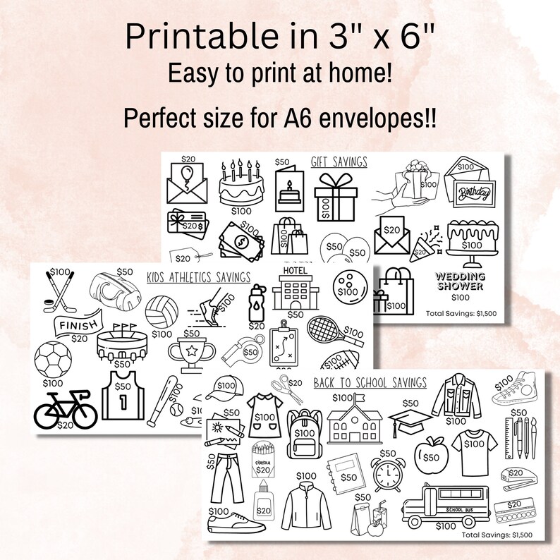 A6 Sinking Funds Tracker Printable: Savings Challenge Bundle (PDF ...