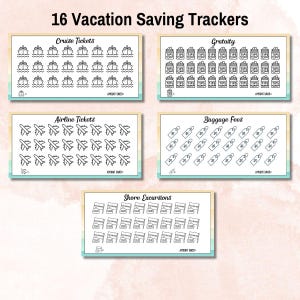 Cruise Savings Challenge: 16 Vacation Fund Trackers (PDF Download) - Etsy