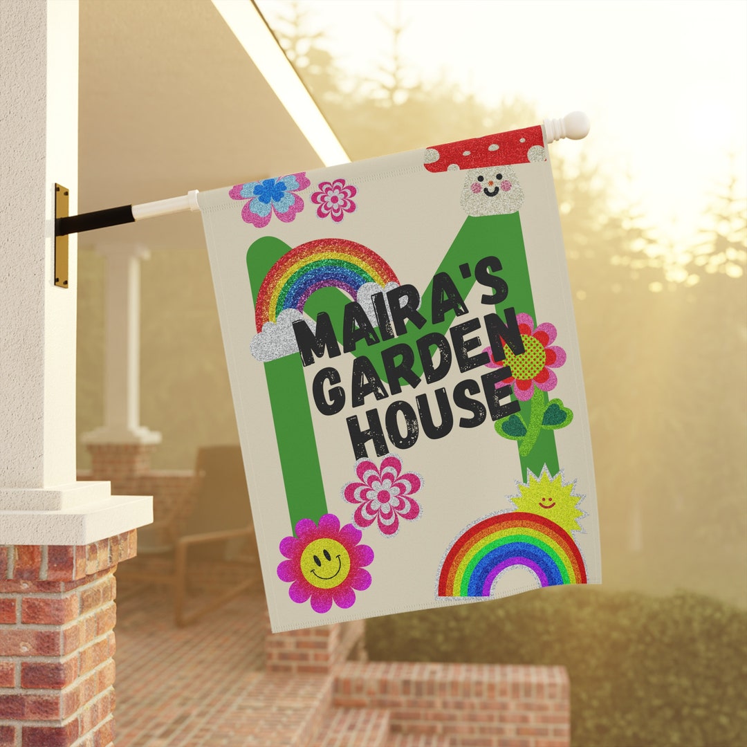 Personalized Initial Flag for Children's Playhouse Banner for Kids ...