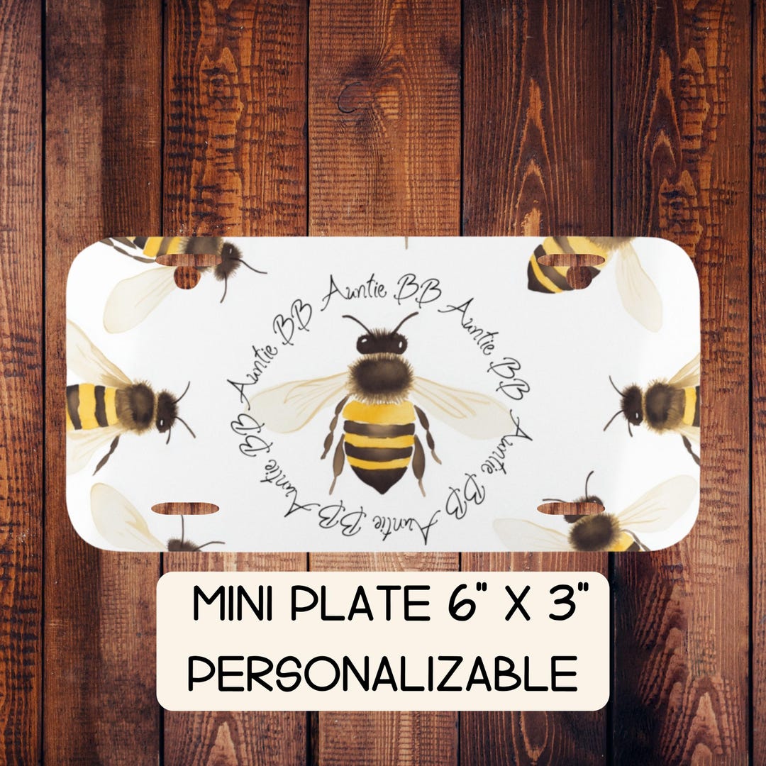 Custom Mini License Plate, Bee Lover Vanity Plate for Cars, Golf Carts ...