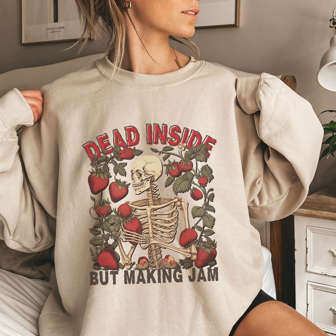 Strawberry Jam Sweatshirt Skeleton Strawberry Shirt for Gardeners Funny ...