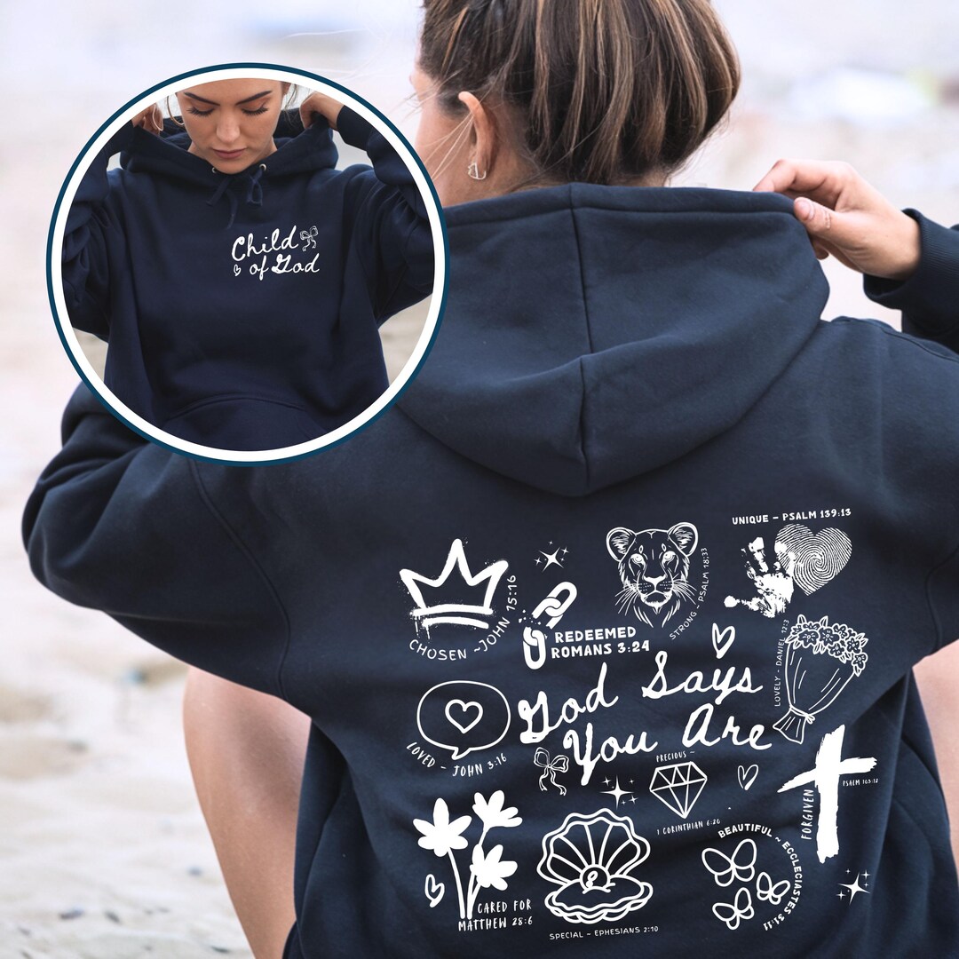 Christian Affirmation Hoodie, Child of God Sweatshirt, Faith-based ...