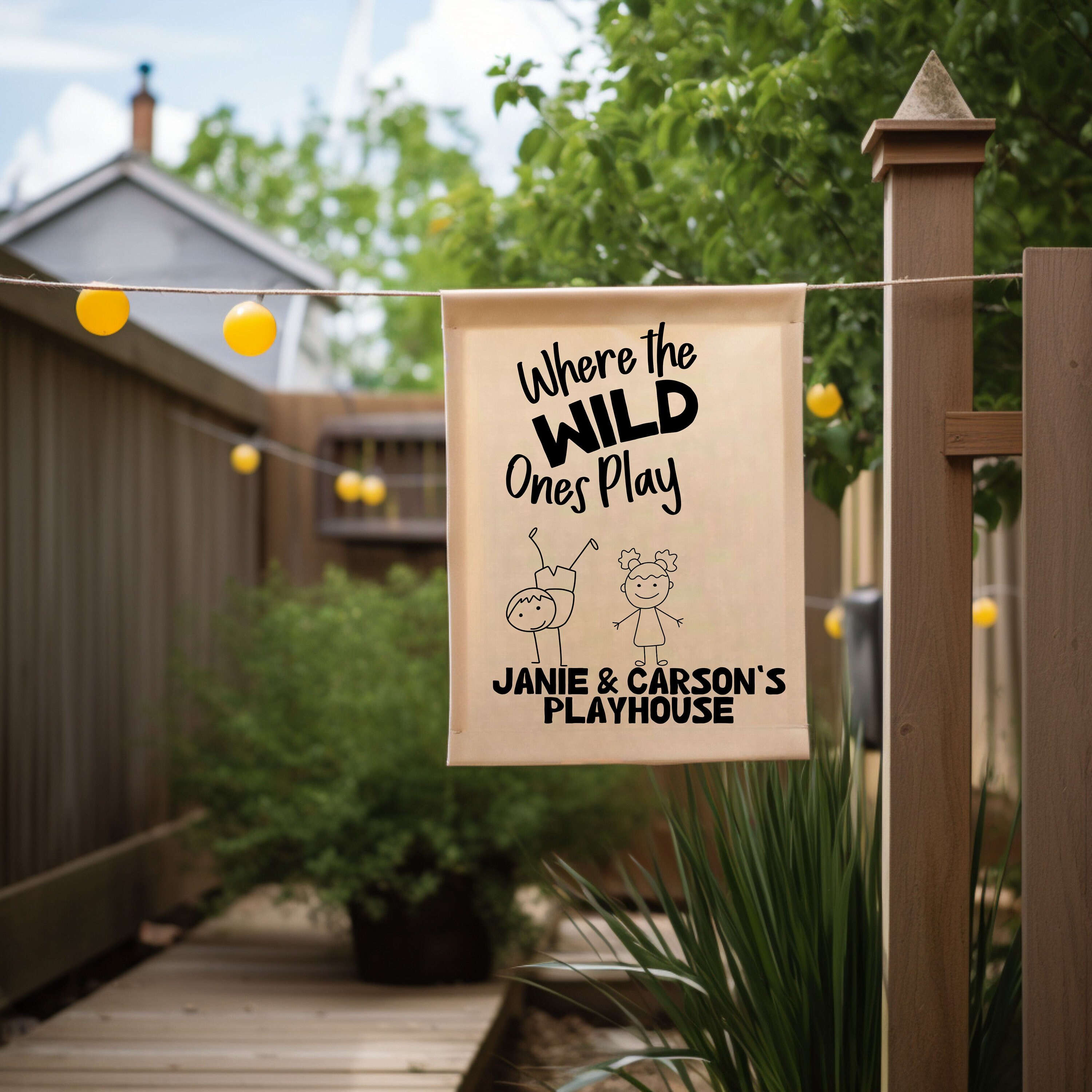 Custom Playground Banner for Kids Play House Treehouse Flag - Etsy