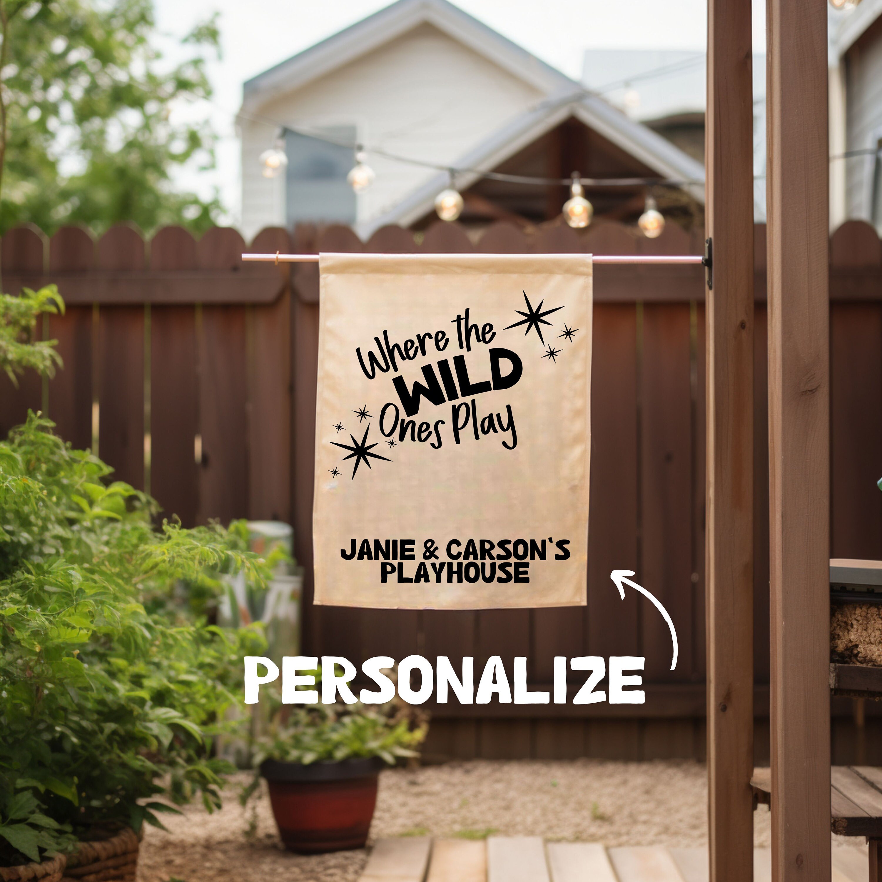 Custom Playground Banner for Kids Play House Treehouse Flag - Etsy