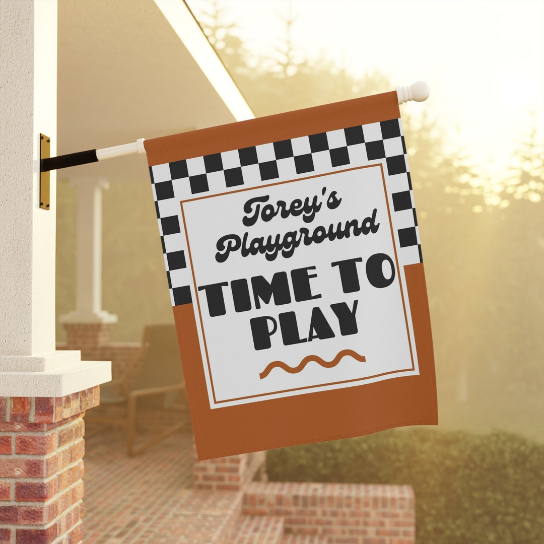 Personalized Kids Playground Flag, Childrens Playhouse Sign, Custom ...